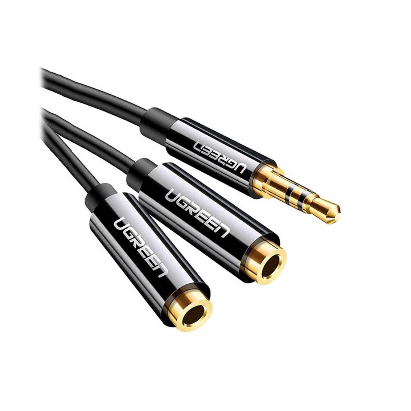 Cable de Audio UGREEN 3.5mm Macho a Hembra x2 25cm UNIVERSAL