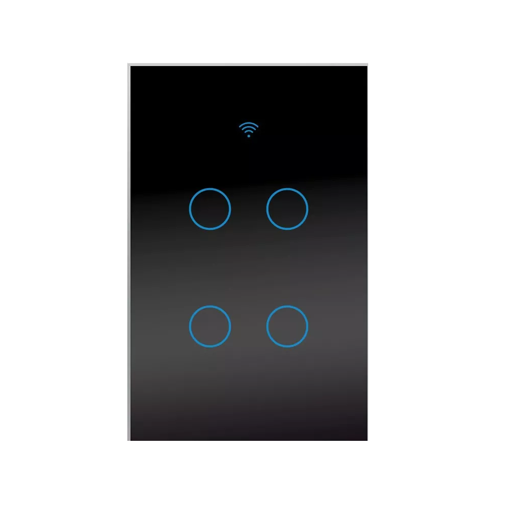 Interruptor Inteligente Wi-fi De 4 Vías Negro