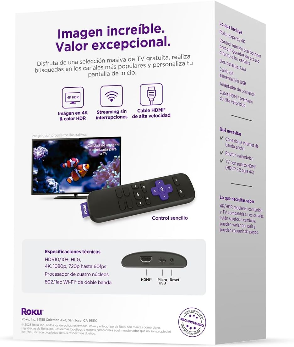 Roku Express 4k 3940 Rea Condicionado - Game Center