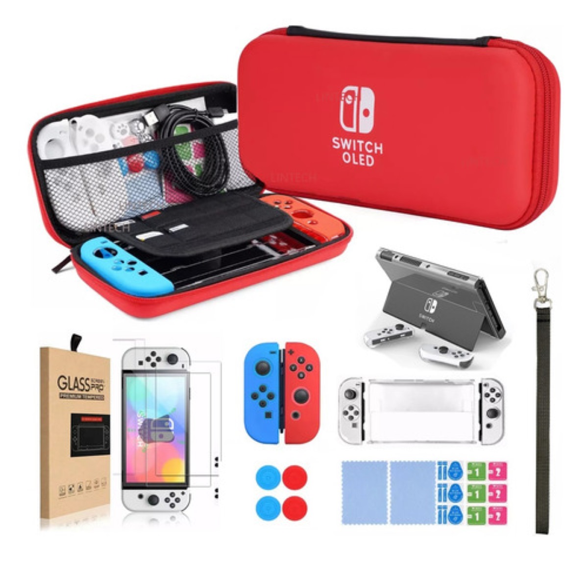 Estuche De Almacenamiento Para Nintendo Switch/switch Oled Rojo