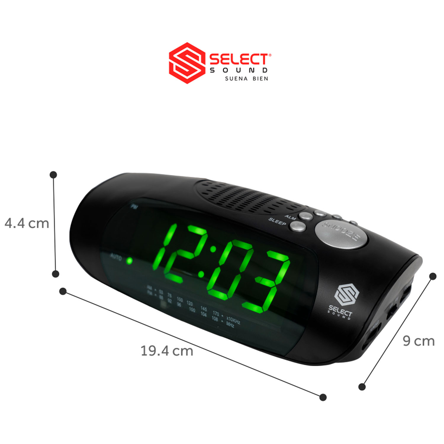 Select Sound Radio Reloj Despertador Con Radio Am/Fm, Entrada Auxiliar 4333