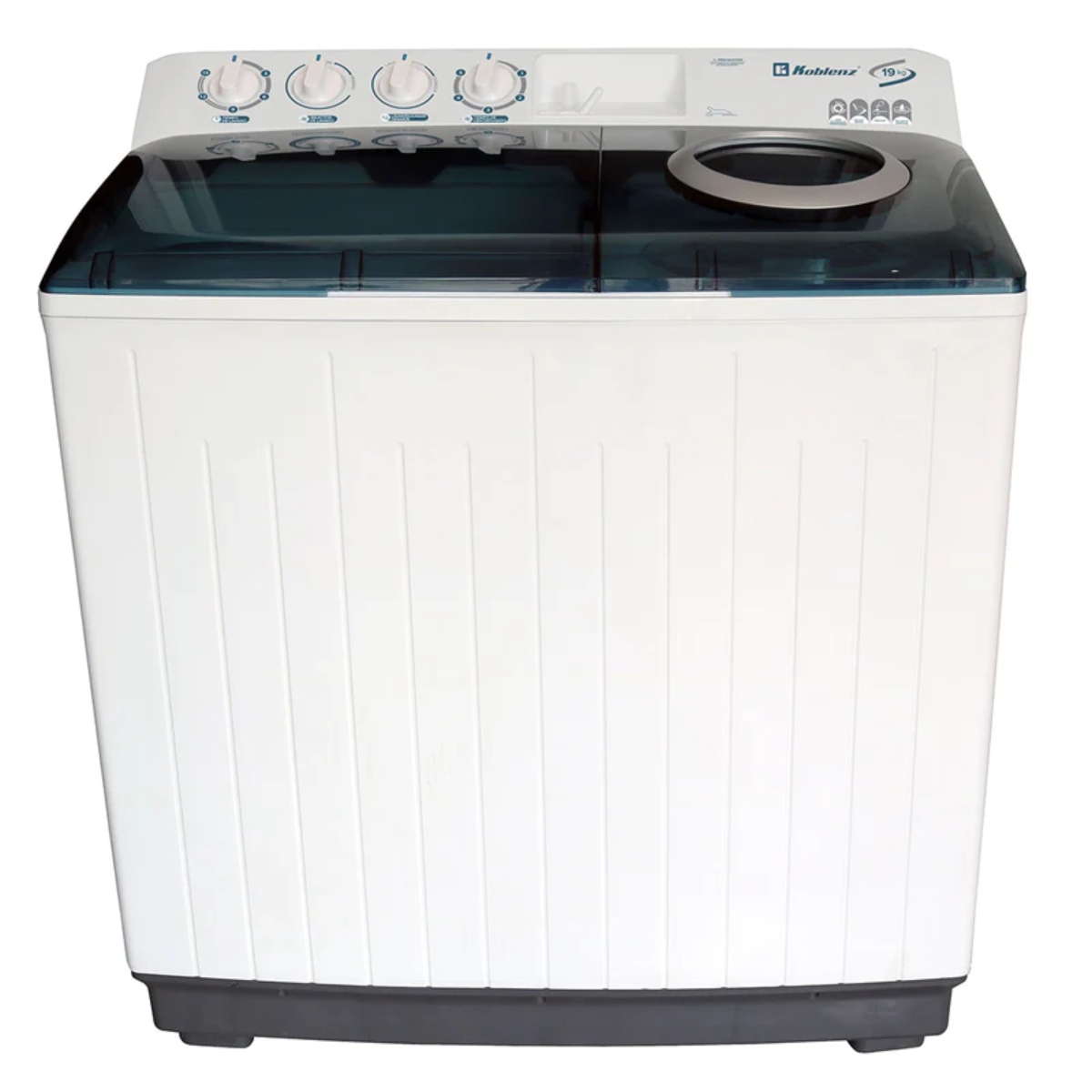 Lavadora Semiautomática Koblenz LDM-19B Dos Tinas 19KG Blanca ORTY*