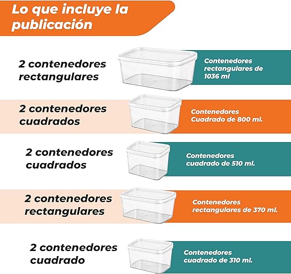 TANNYS KITCHEN Juego de recipientes de vidrio herméticos para ...