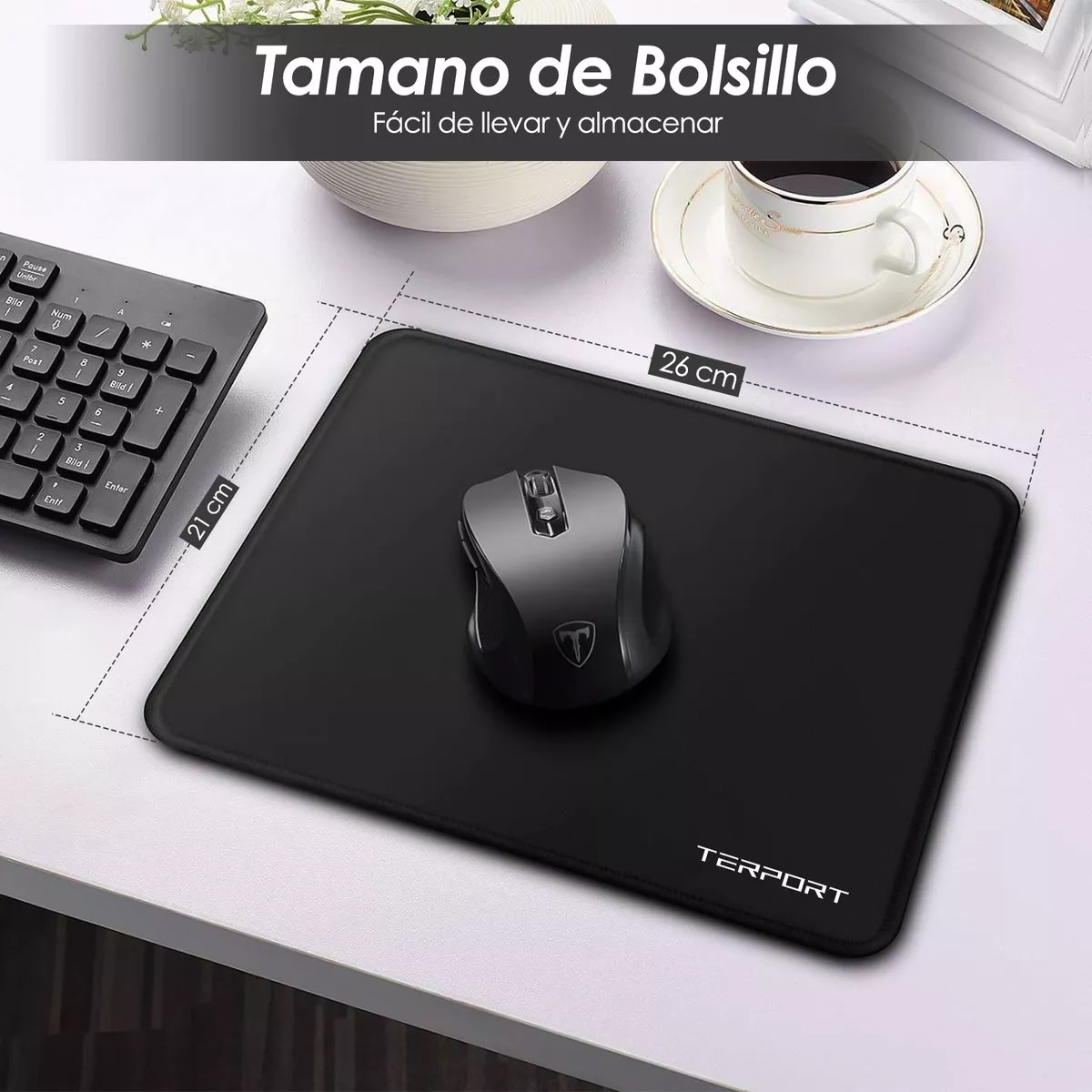 Mouse Pads Antideslizantes 26 x 21 cm Color Azul/Morado/Negro 3 pzs.
