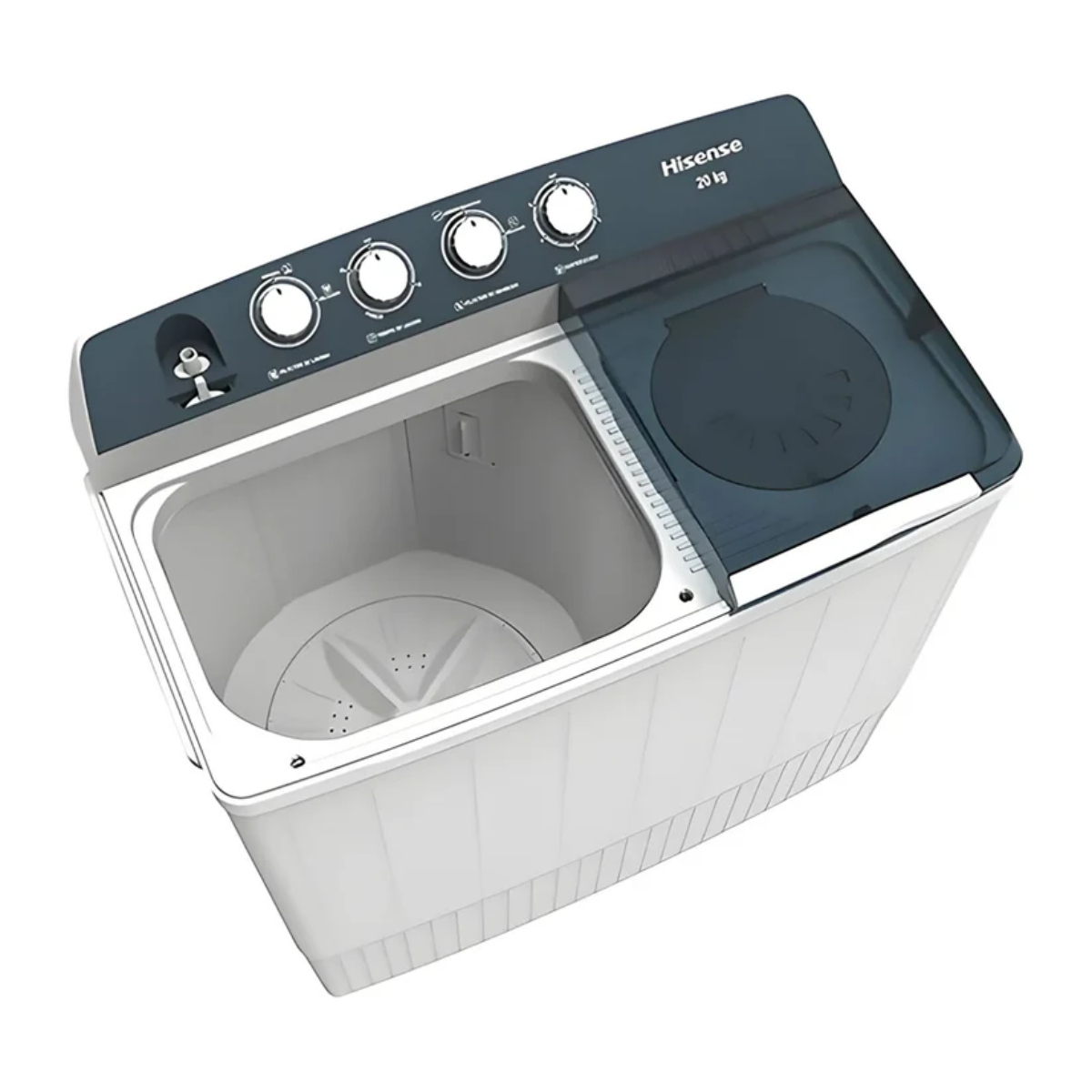 Lavadora Semiautomática Hisense WSA2001P 20KG Dos Tinas Blanca ORTY*