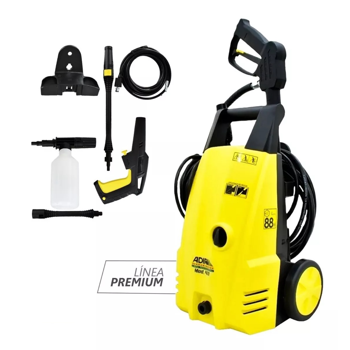 Hidrolavadora 2030psi 1200w Adr411 Adir Color Amarillo.