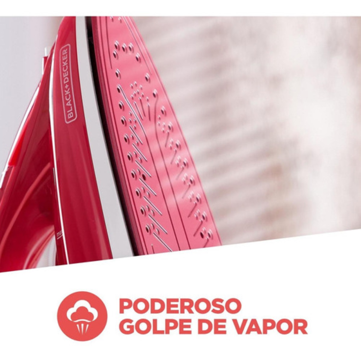 Plancha Vapor Black And Decker Irbd302 Antiadherente Color Rojo
