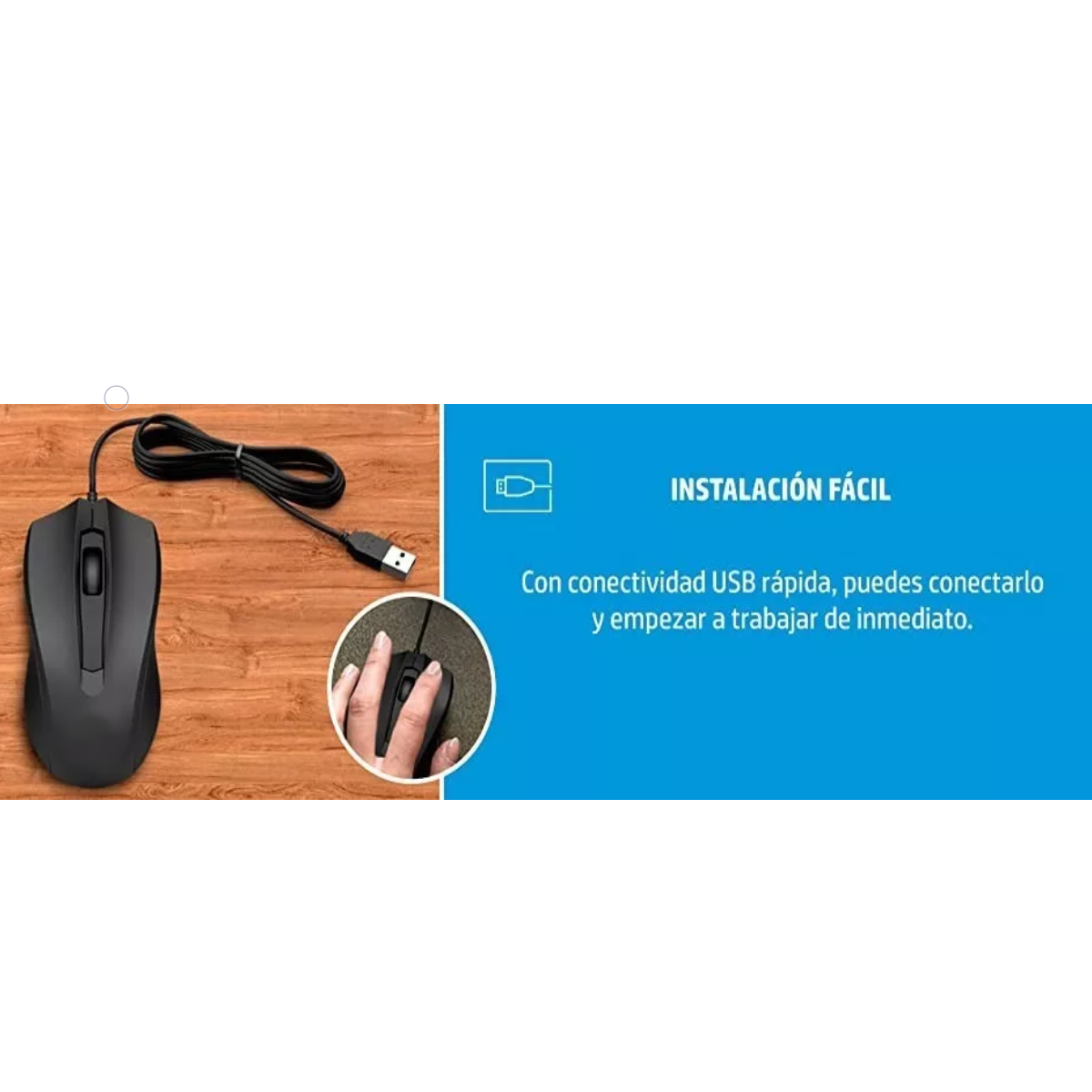 Mouse con Cable HP 100 Wired negro 6VY96AA.