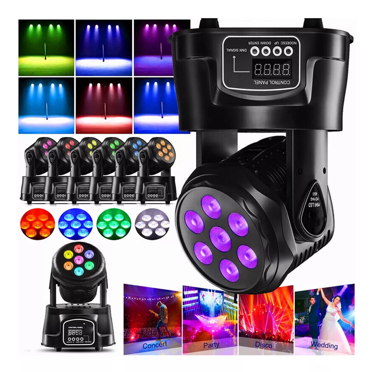 Efectos Luz Led Rgbw 150w Cabezal Movible Láser Dj Luces Dmx.