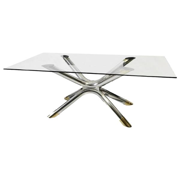 Mesa de Comedor Alisa Dorado y Plateado - Kessa.