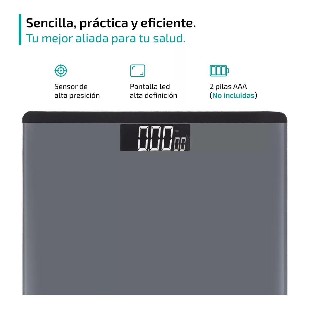 Bascula Digital Peso Personas 180 Kg Pesa Corporal Baño Sensor ...