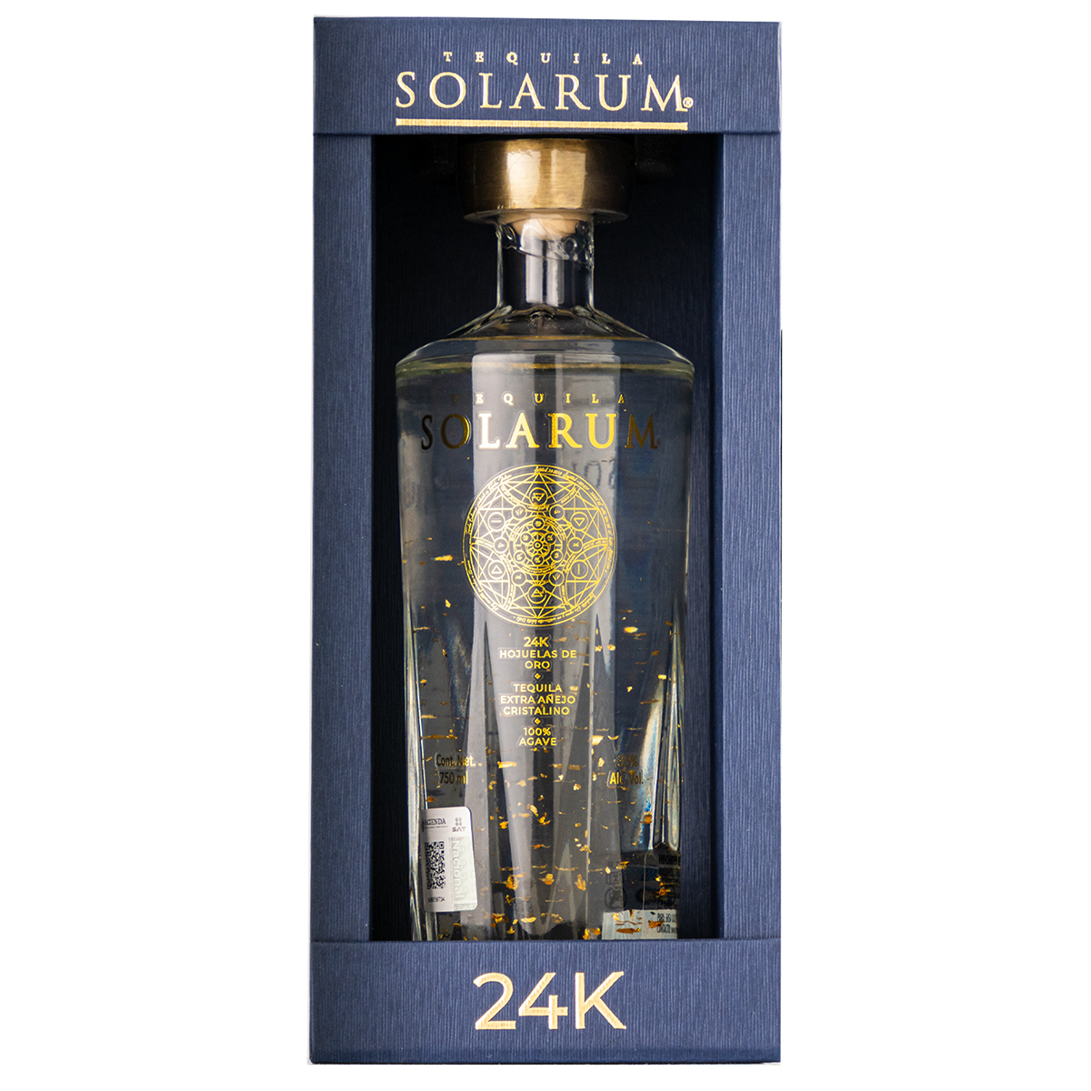 Tequila Premium Solarum Extra Añejo Cristalino 24K 750 Ml.
