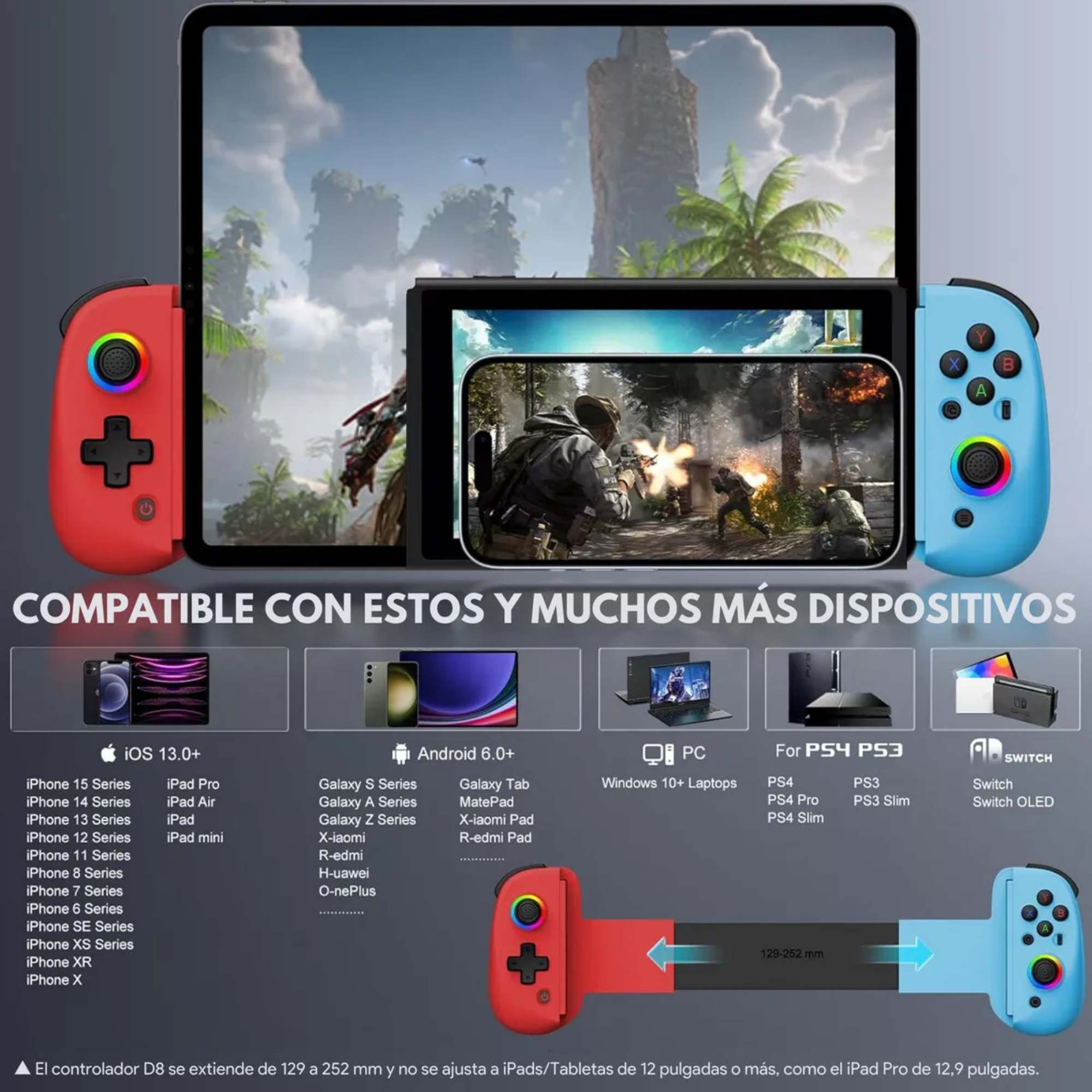 Control Gamepad Bsp D8 Joystick Rgb Hall Effect Compatible Con iPhone ...