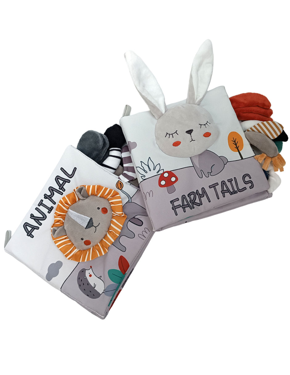 Set de 2 Libros Texturas Interactivos Estimulación para bebe