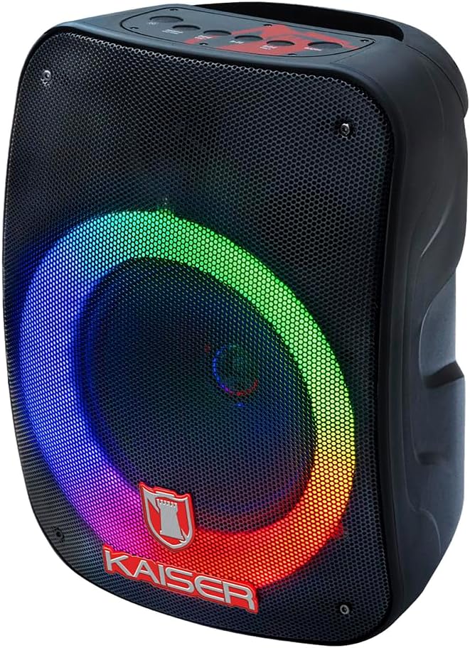Kaiser KSW-5006 Bocina Bluetooth Recargable 4” 20 W RMS con Luz RGB, KSR-Link, Auxiliar, USB, y ...