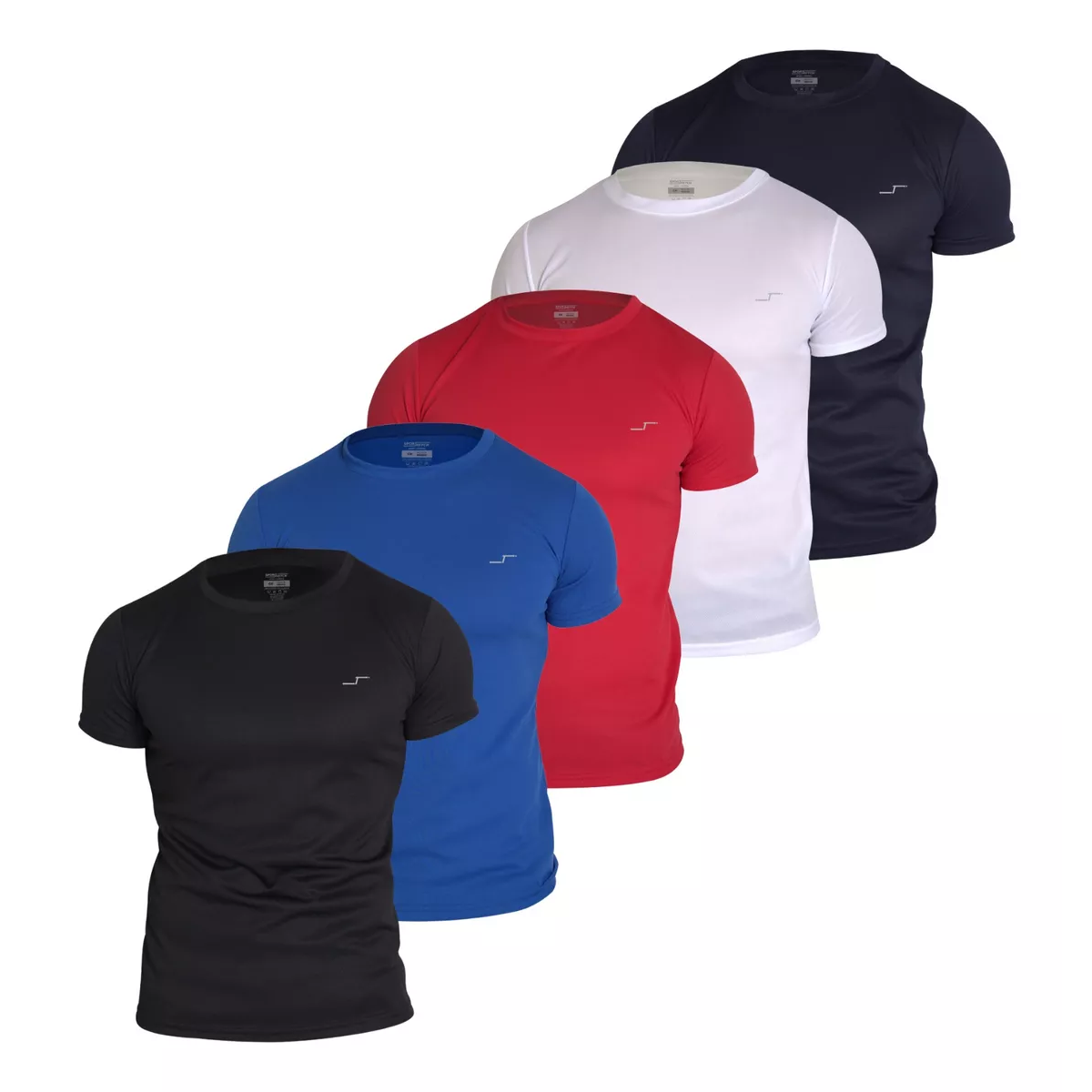 Juego 5 Playeras Deportivas Cuello Redondo Dry Fit Gym Hombre Talla XL