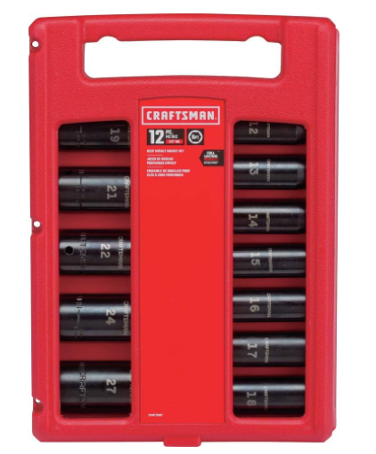 Juego de dados de impacto métrico, unidad de 1/2 pulgada, 12 piezas ...