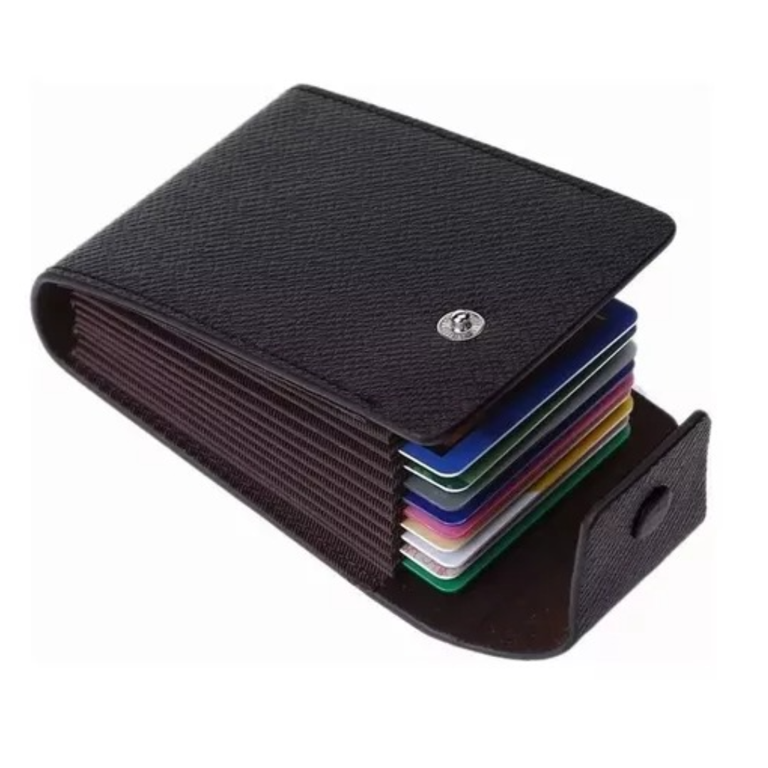Cartera Tarjetero Hombre De Cuero Con Monedero