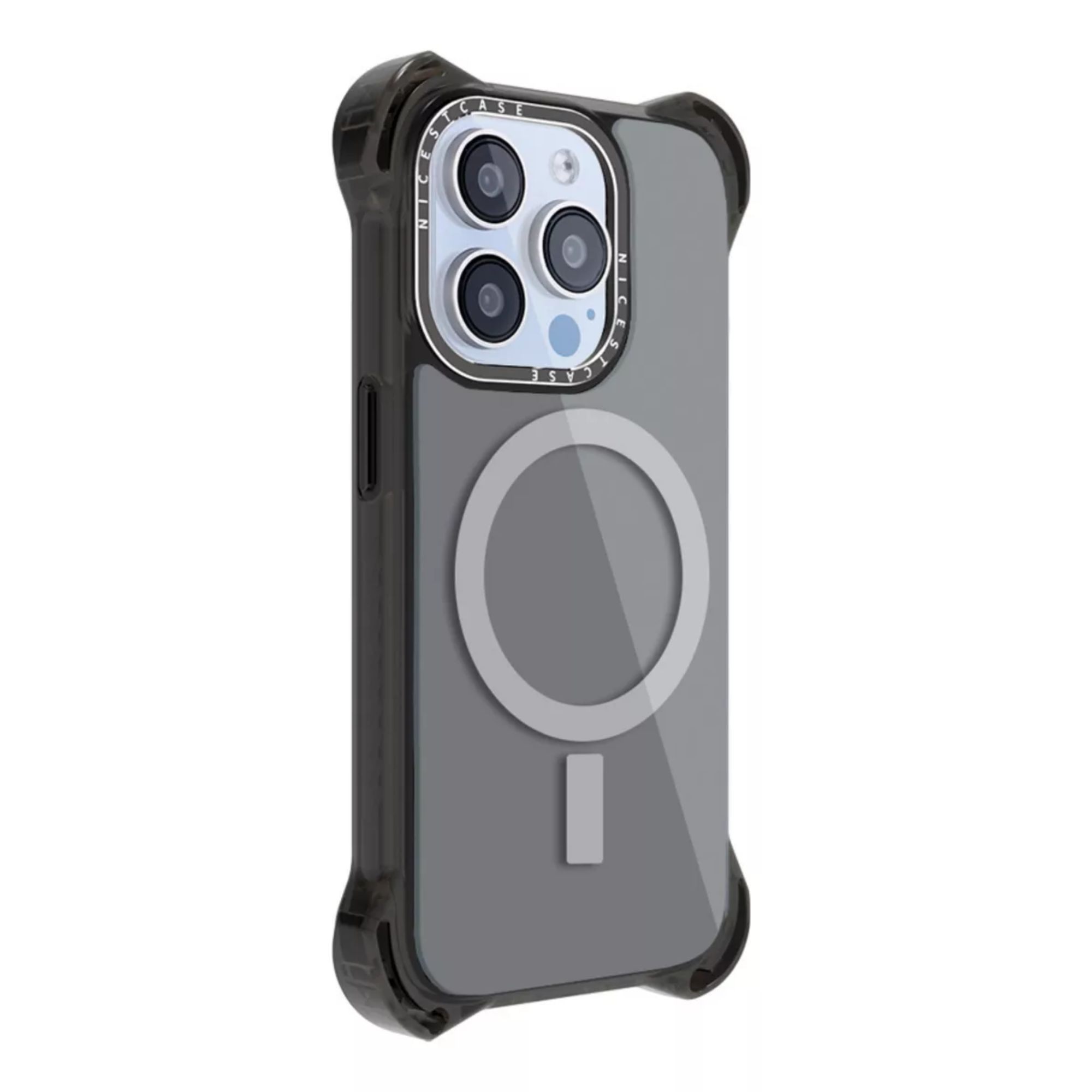 Funda Transparente Uso Rudo Ultra Bounce Para Iphone 15 Color Negro Magsafe