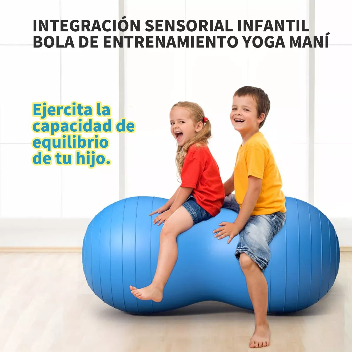 Pelota Con Bomba Peanut Yoga Ejercicio Azul