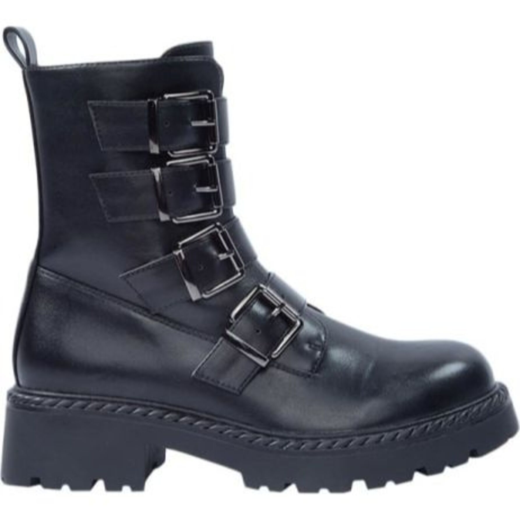 Bota para mujer, con hebillas y suela track, color negro, marca Tierra Bendita 1141777