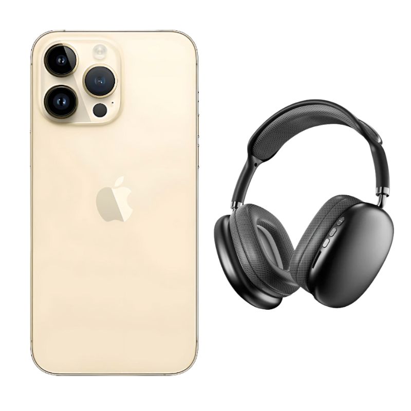 iPhone 14 Pro Max 256GB Dorado E-SIM Reacondicionado Grado A + Diadema ...