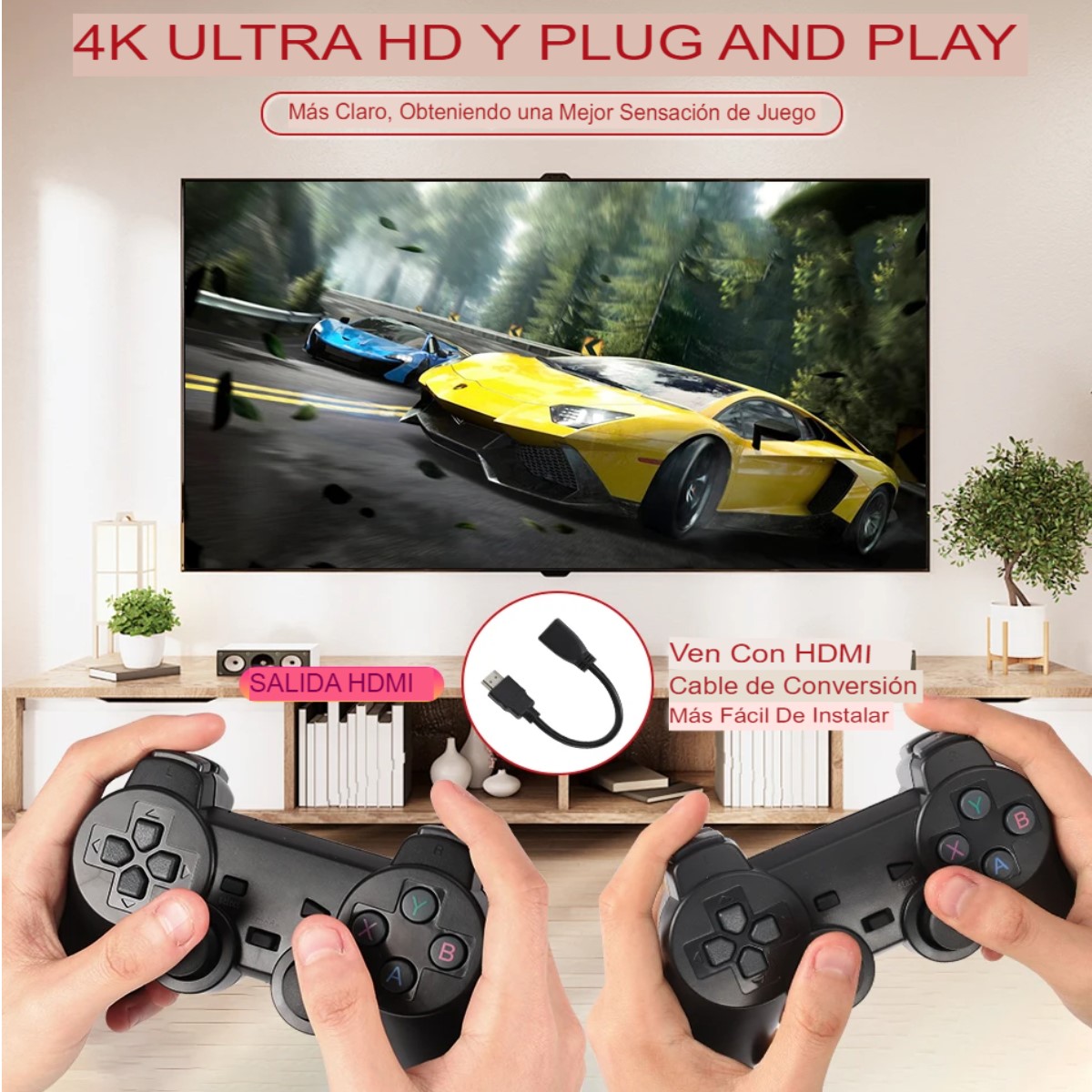 Consola de videojuegos mando inalámbrico 4K HD N64 PSP PS1 GBA portátil ...