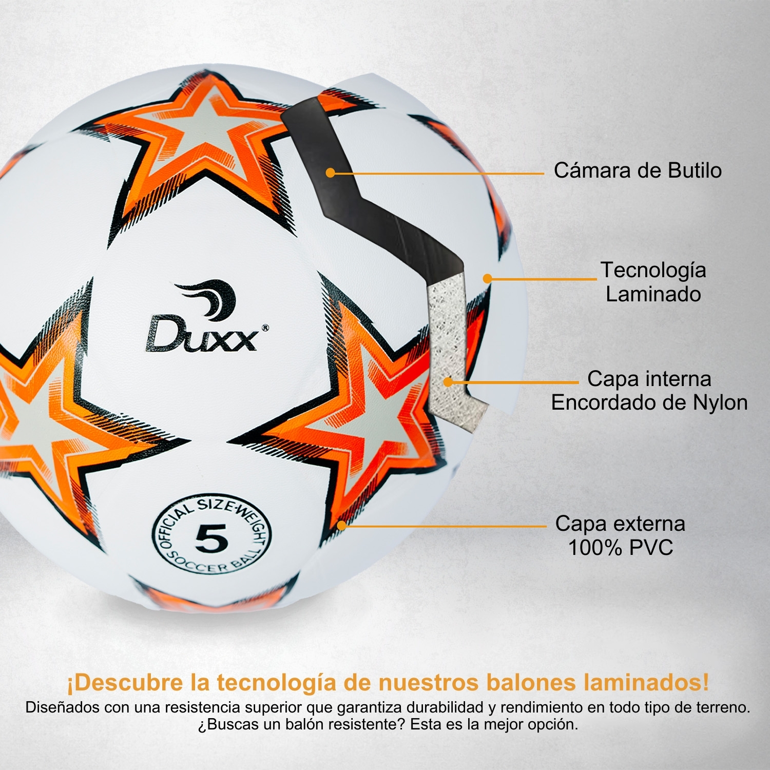 Balón Fútbol Soccer Duxx Laminado Star Estrellas #5