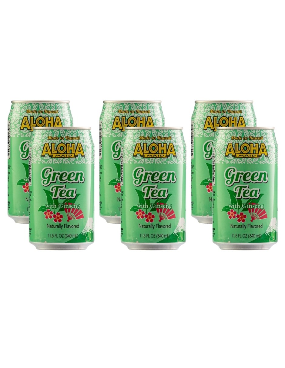 Six Pack Té verde Aloha Maid con Ginseng 340 Ml