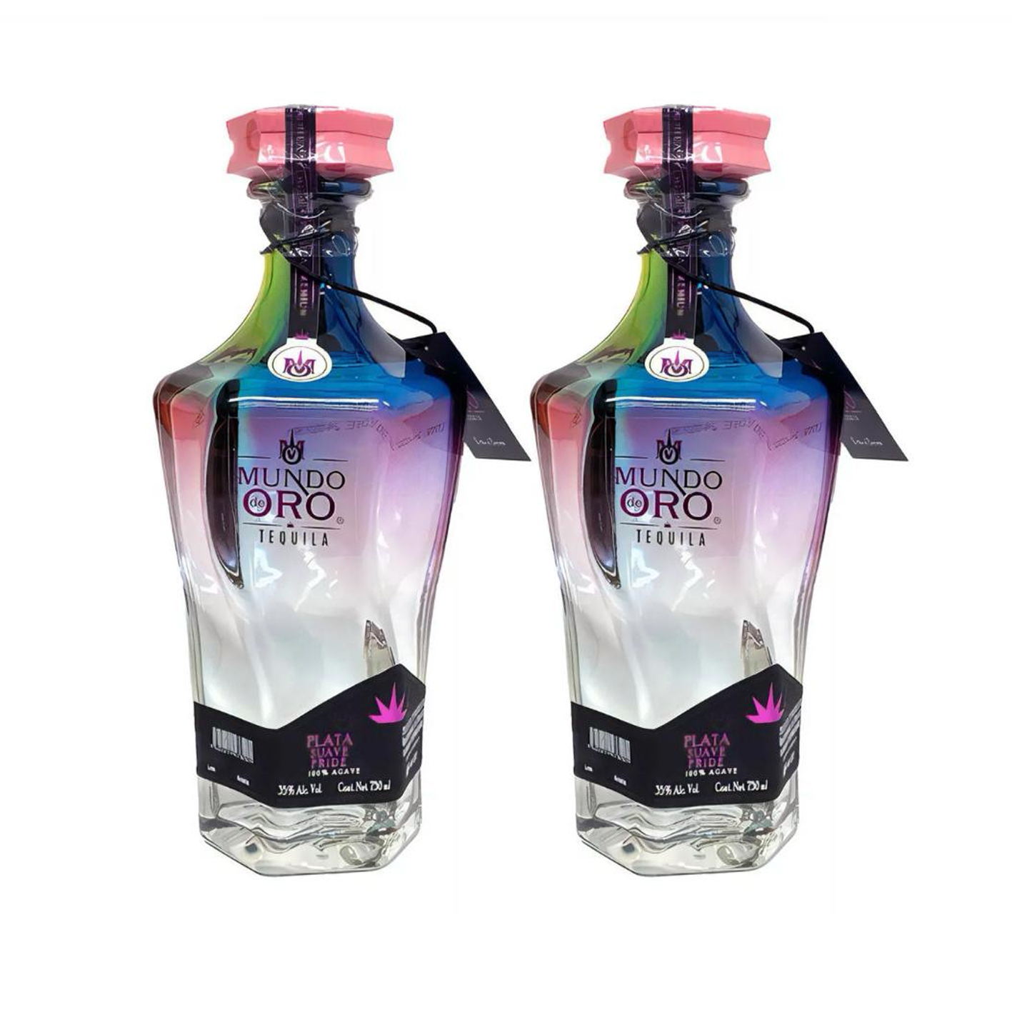 Duo Pack Tequila Mundo De Oro Plata Suave Pride 750 ml