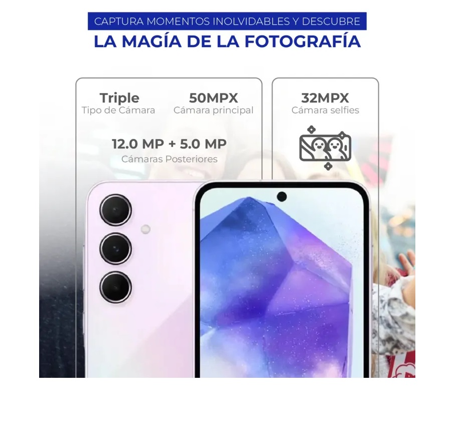 Samsung Galaxy A55 5G, 256Gb, 8Ram, Dual Sim, Color Ice Blue Nuevo ...