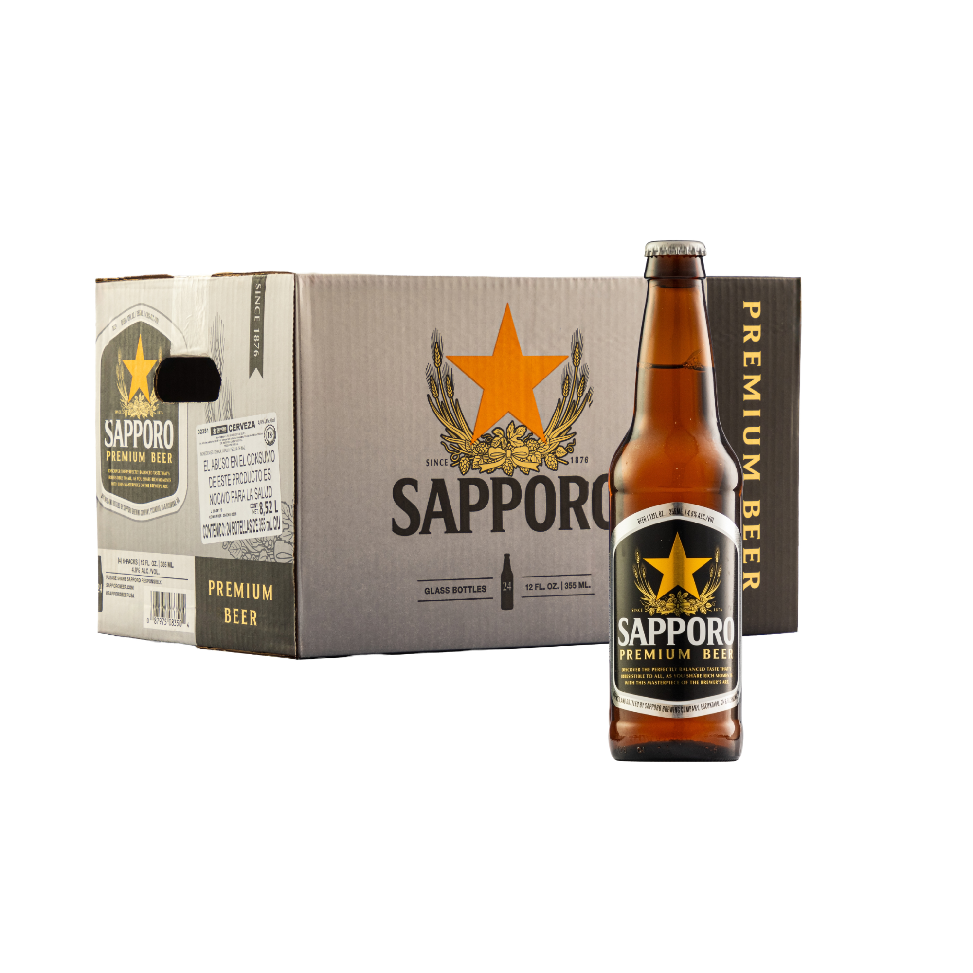 Caja Cerveza Sapporo Premium 355 Ml