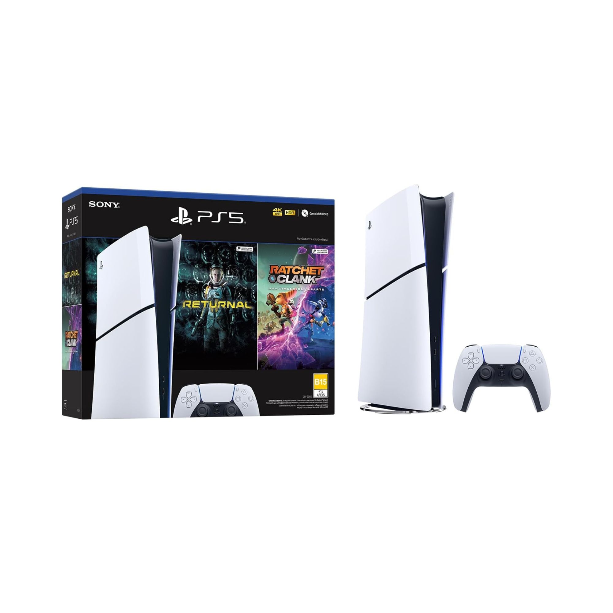 PlayStation 5 Slim, Digital Edition, 1 TB, Bundle 2 Juegos Digitales ...