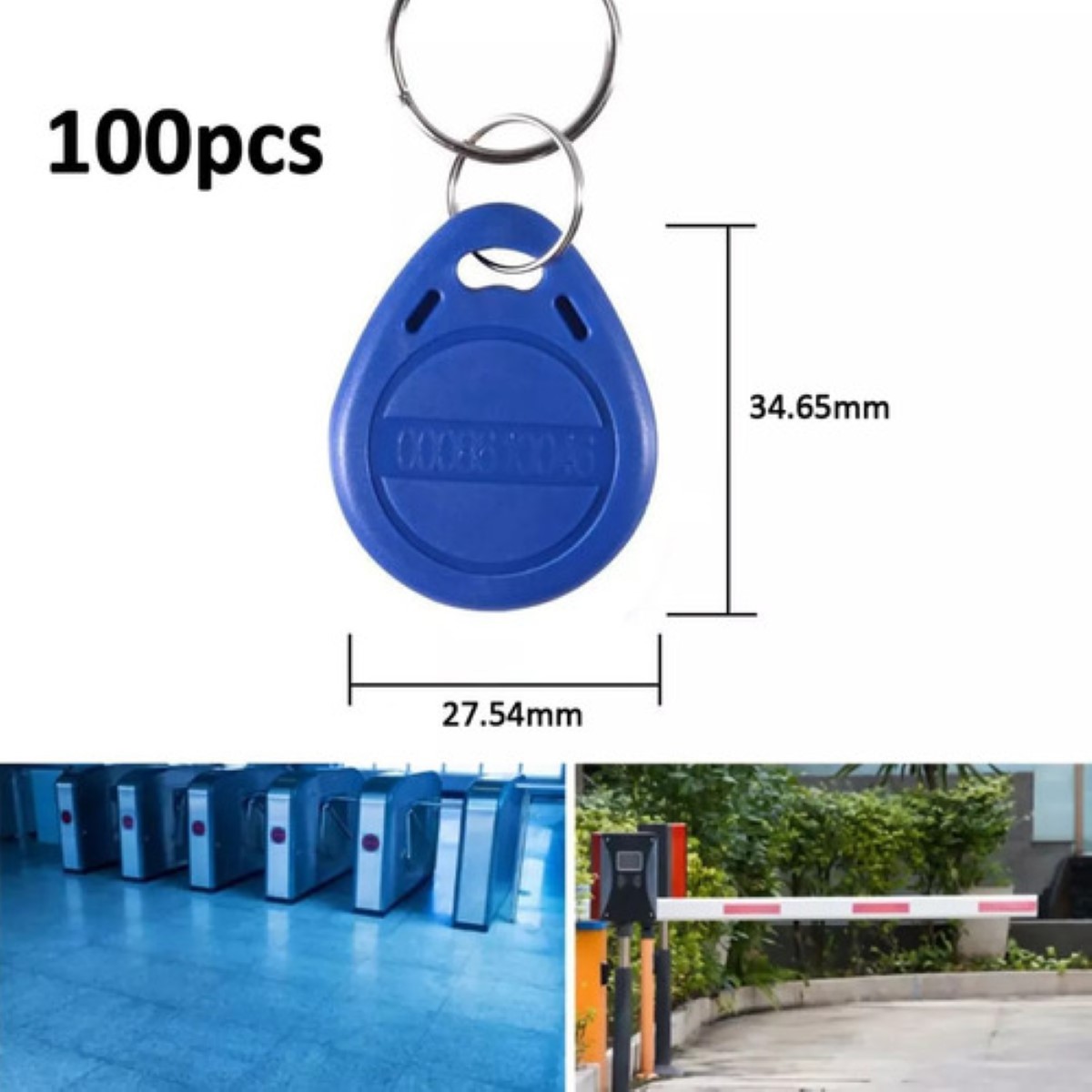 Llaveros De Proximidad Rfid Tk4100 Em4100 De 125 Khz, 100 Un azul