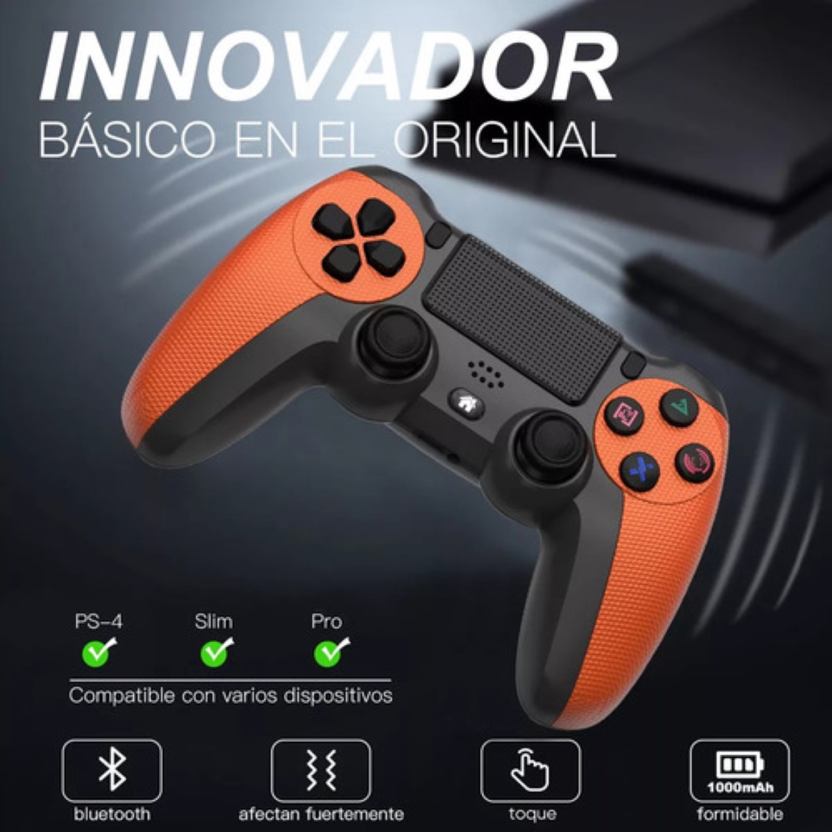 Control Inalámbrico Mando Compatible Con Para Play Station 4 naranja negro