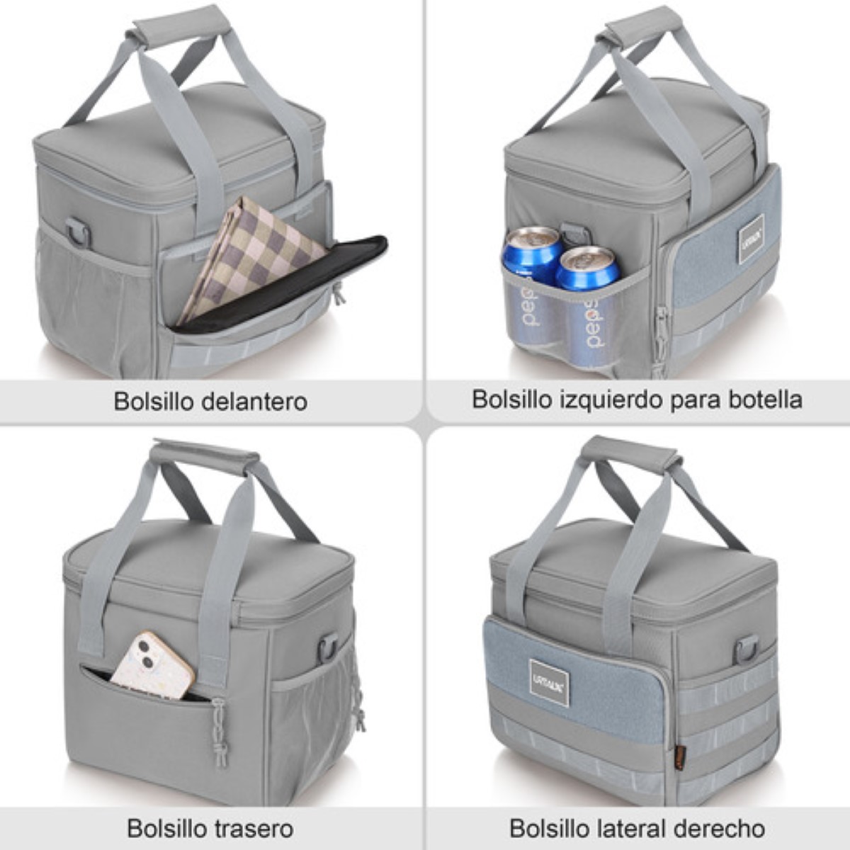 Lonchera Térmica Trabajo Escolares Portátil Fiambrera 12l Light Gray ...