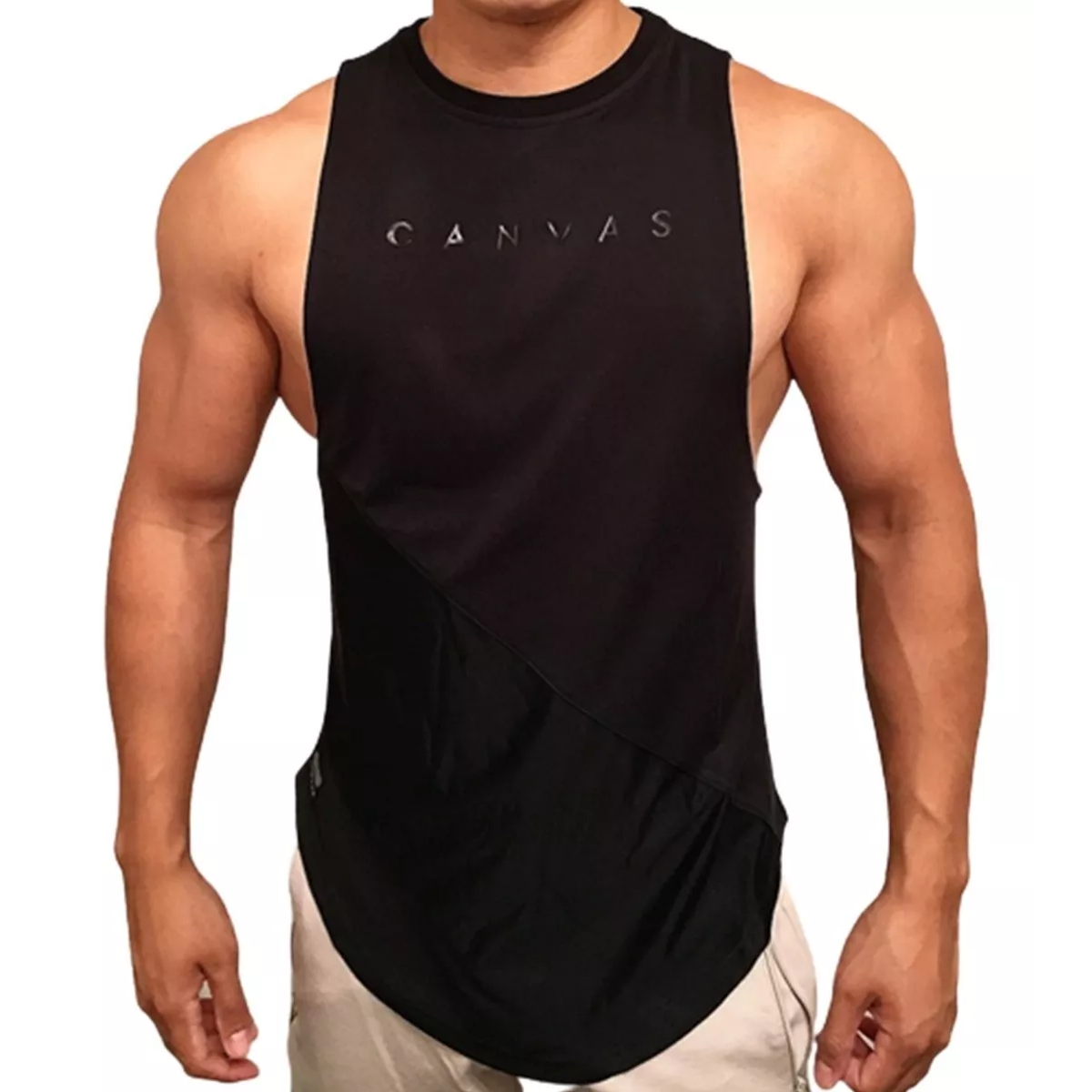 Playera Sin Mangas Hombre Gym Negro Talla:G