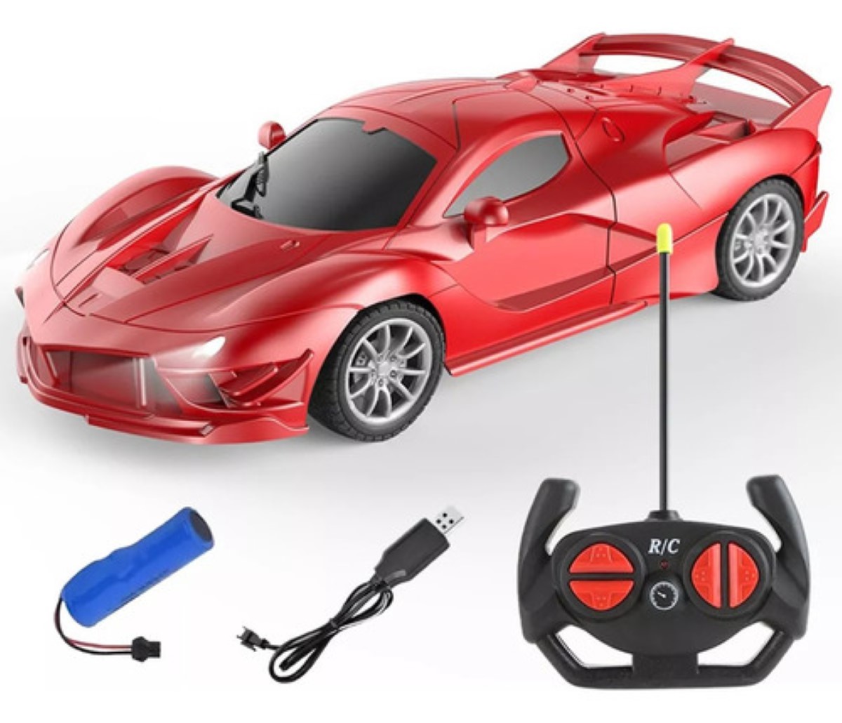 Carrito De Control Remoto Recargable rojo