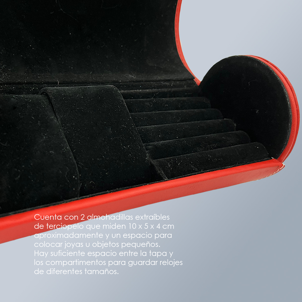 Ilios Innova | Relojero redondo rojo con almohadillas extraíbles de ...