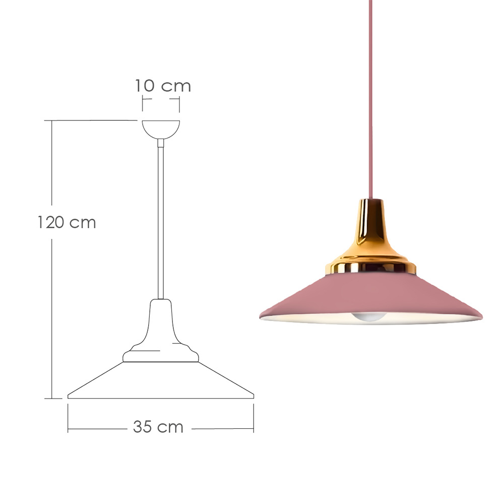 Ilios Innova I Lampara colgante macaron retro con base de metal y ...