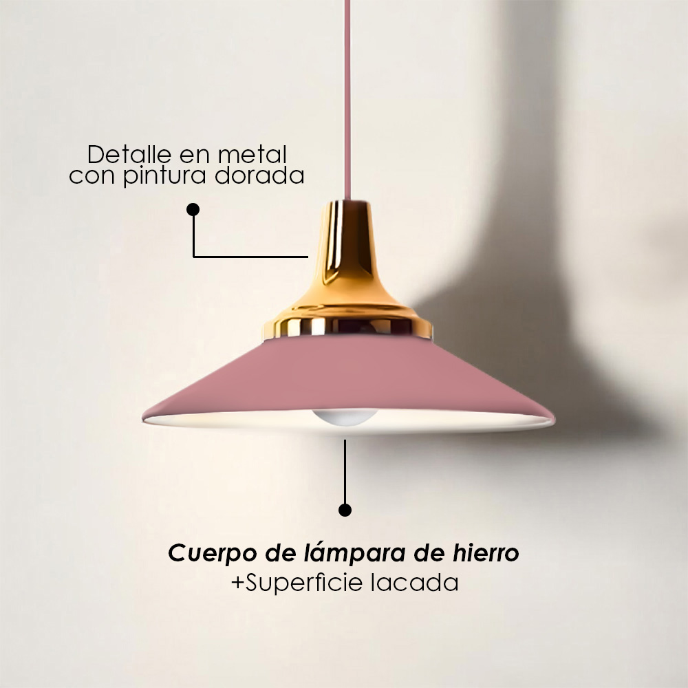 Ilios Innova I Lampara colgante macaron retro con base de metal y ...