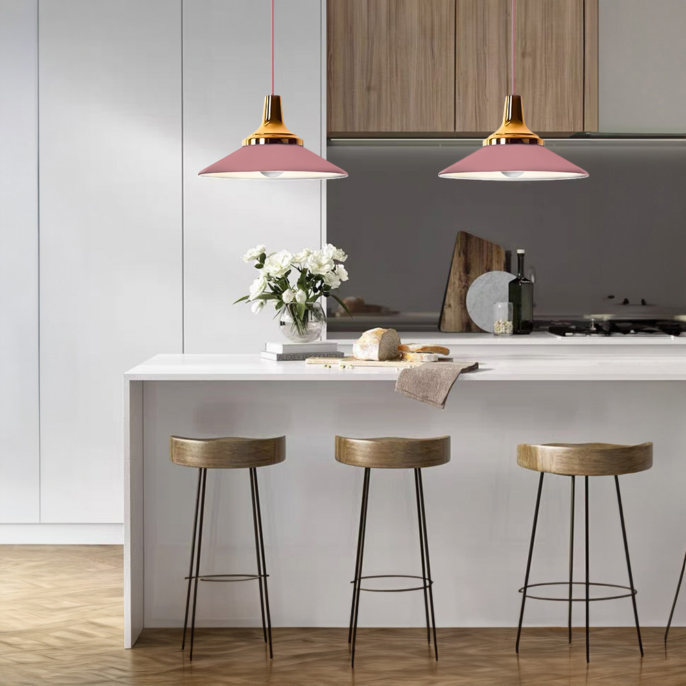 Ilios Innova I Lampara colgante macaron retro con base de metal y ...