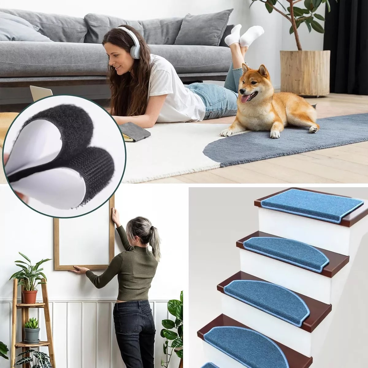 Cinta Adhesiva de Gancho y Felpa Rollo con adhesivo gancho felpa 9mx2.5cm