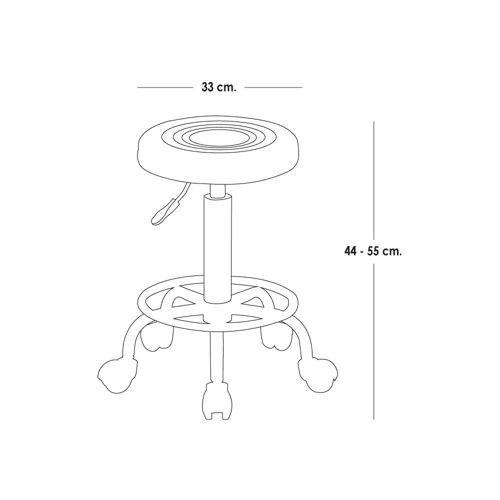 Ilios Innova | Taburete Giratorio De Piel Sintética con Ruedas Color Azul