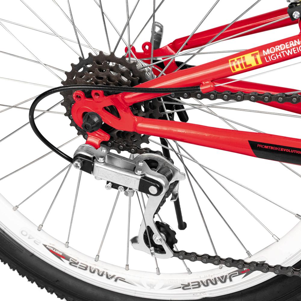 Bicicleta R 24 doble suspension 6 velocidades roja Ryno