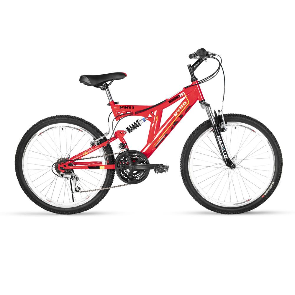 Bicicleta R 24 doble suspension 6 velocidades roja Ryno
