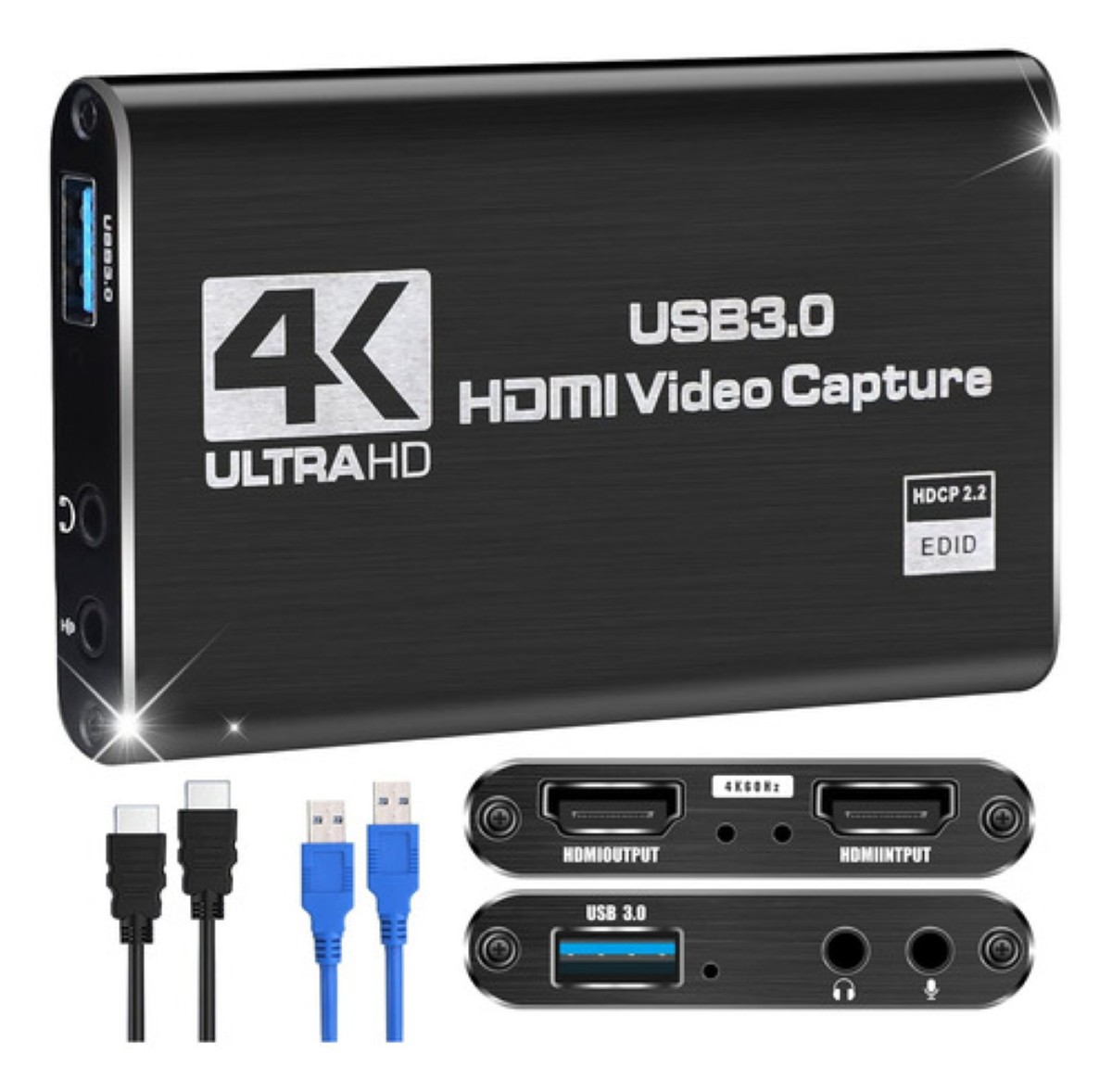 Tarjeta De Captura De Video 4k Hd 1080p 60hz Audio Usb 3.0 NEGRO