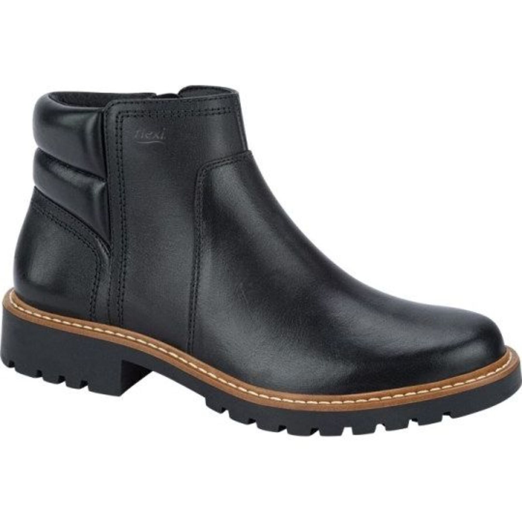 Botas para mujer, tipo motobota, de piel, con acabado napa y cierre ...