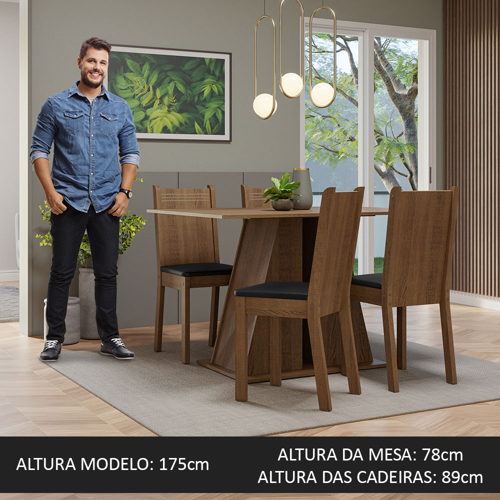 Juego de Comedor con Mesa y 4 Sillas Madesa Marilyn MN