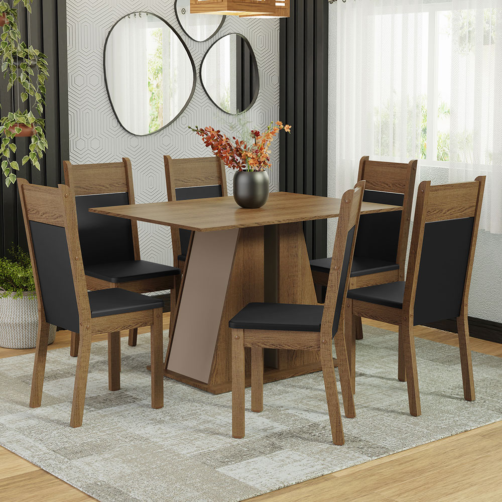 Juego de Comedor con Mesa y 6 Sillas Madesa Beverly MCN